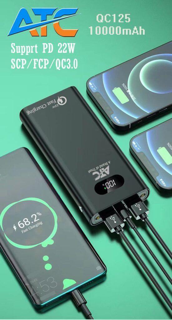 ATC QC125 10000mah PD 22w Fast Charging Power Bank SCP FCP PD QC 3.0 ...