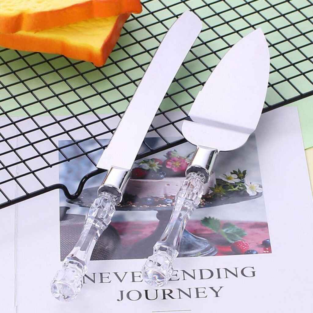 Crystal Acrylic Handle Wedding Cake Knife and Cake Lifter Server set ...