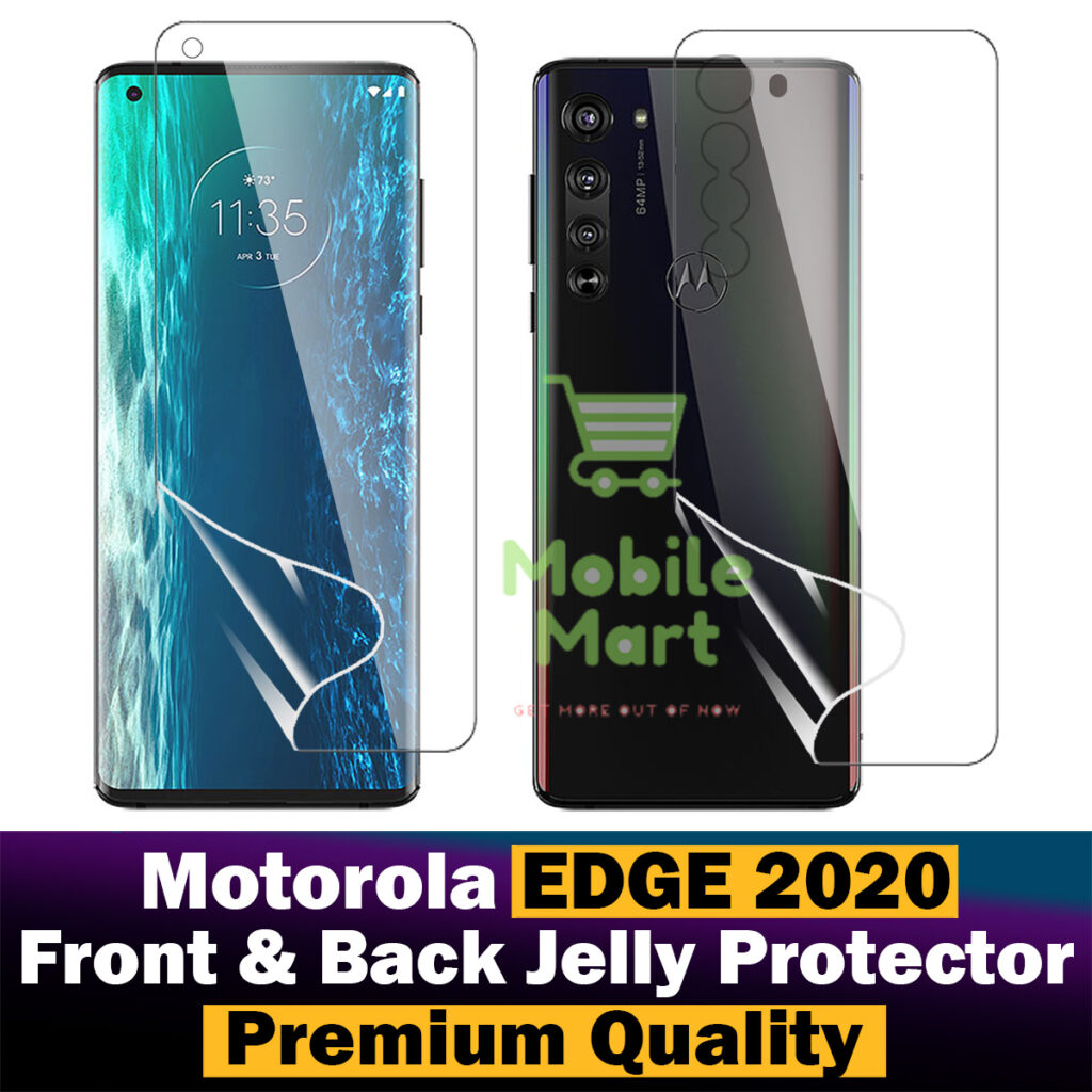 Motorola Edge 2020 Front & Back Protector Transparent Hydrogel Soft ...