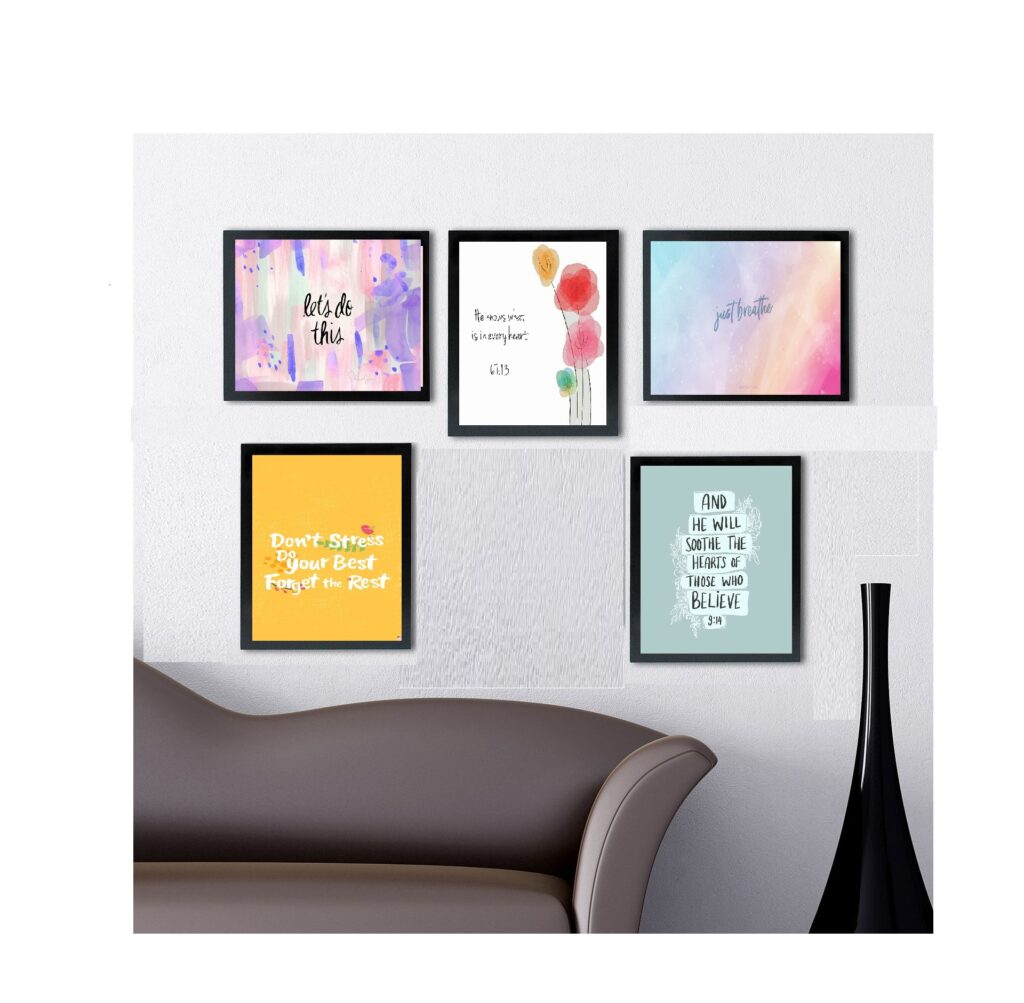 5 PCS Modern Minimalistic Motivational Quotes Frames 5x7 H