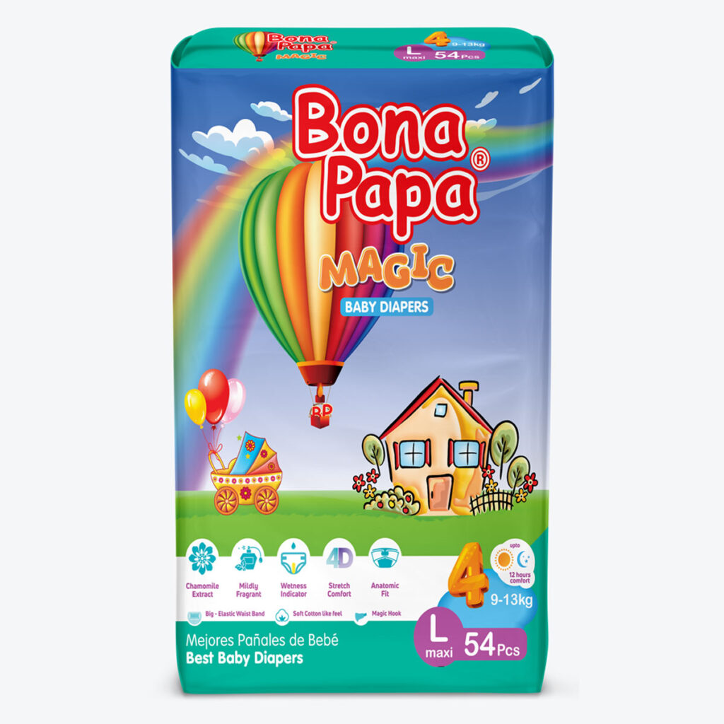 Bona Papa Magic Diapers - New Jumbo-Large -4-Psc 54