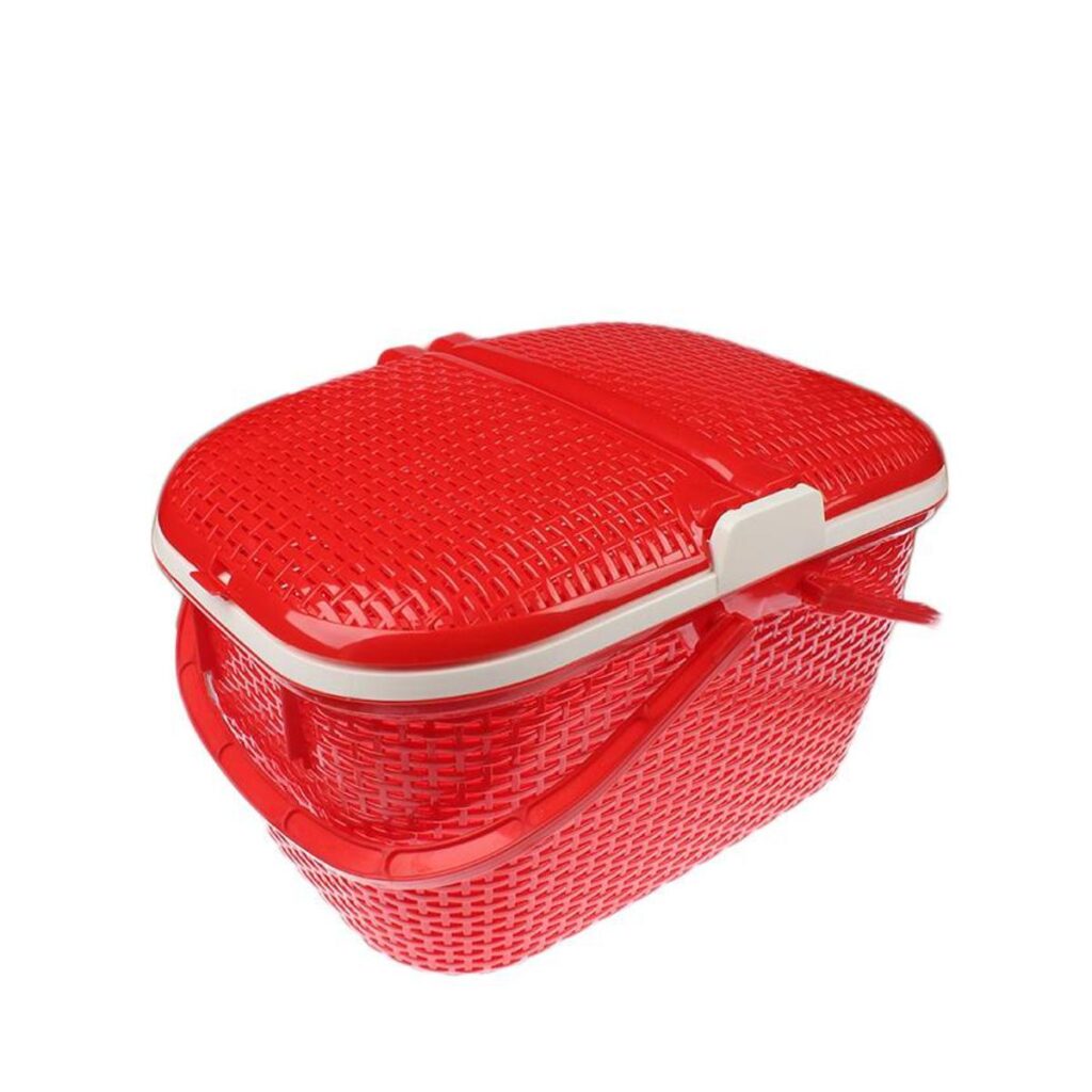 Portable Storage, Picnic And Carry Basket With Lid