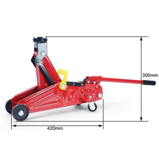 Red Car Jack 2 Ton With Hard Safety Locking Briefcase, handle