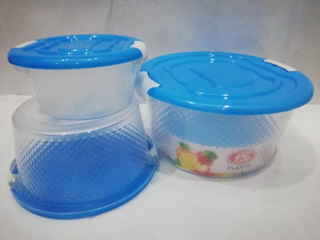 3 Piece Bowl Set Plastic Box Storage Box with Coloured