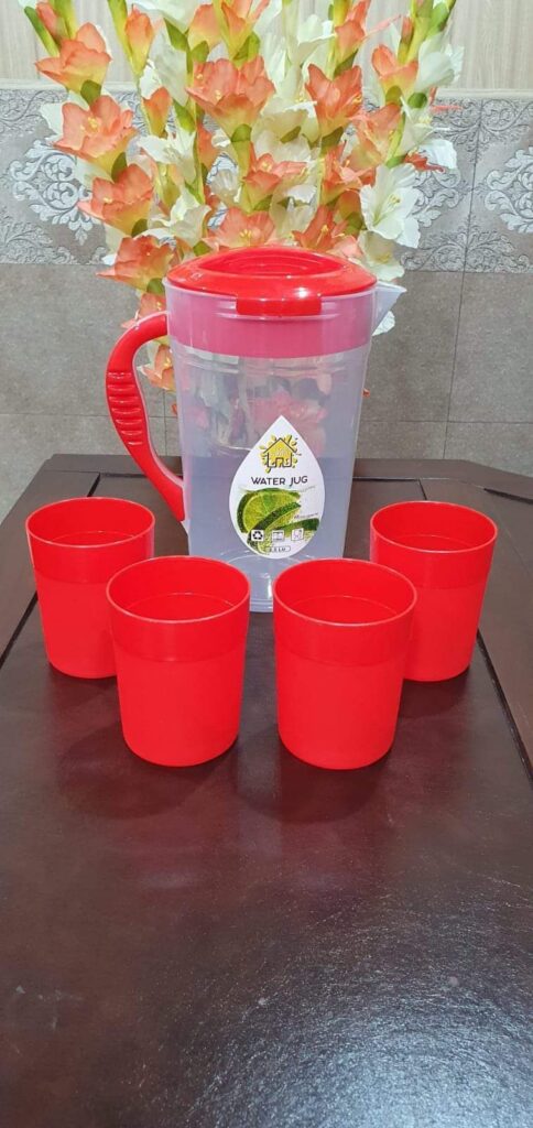 Water Set Jug and Glass Plastic 4 Glass one Jug
