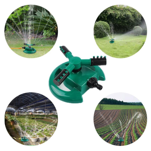 Garden Water Sprinkler Rotary Three Arm 360 Degree