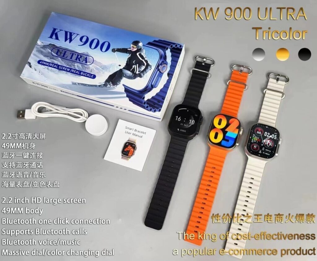 KW900 Ultra 2 Smartwatch - HD Display - Wireless Charging - BT Calling ...